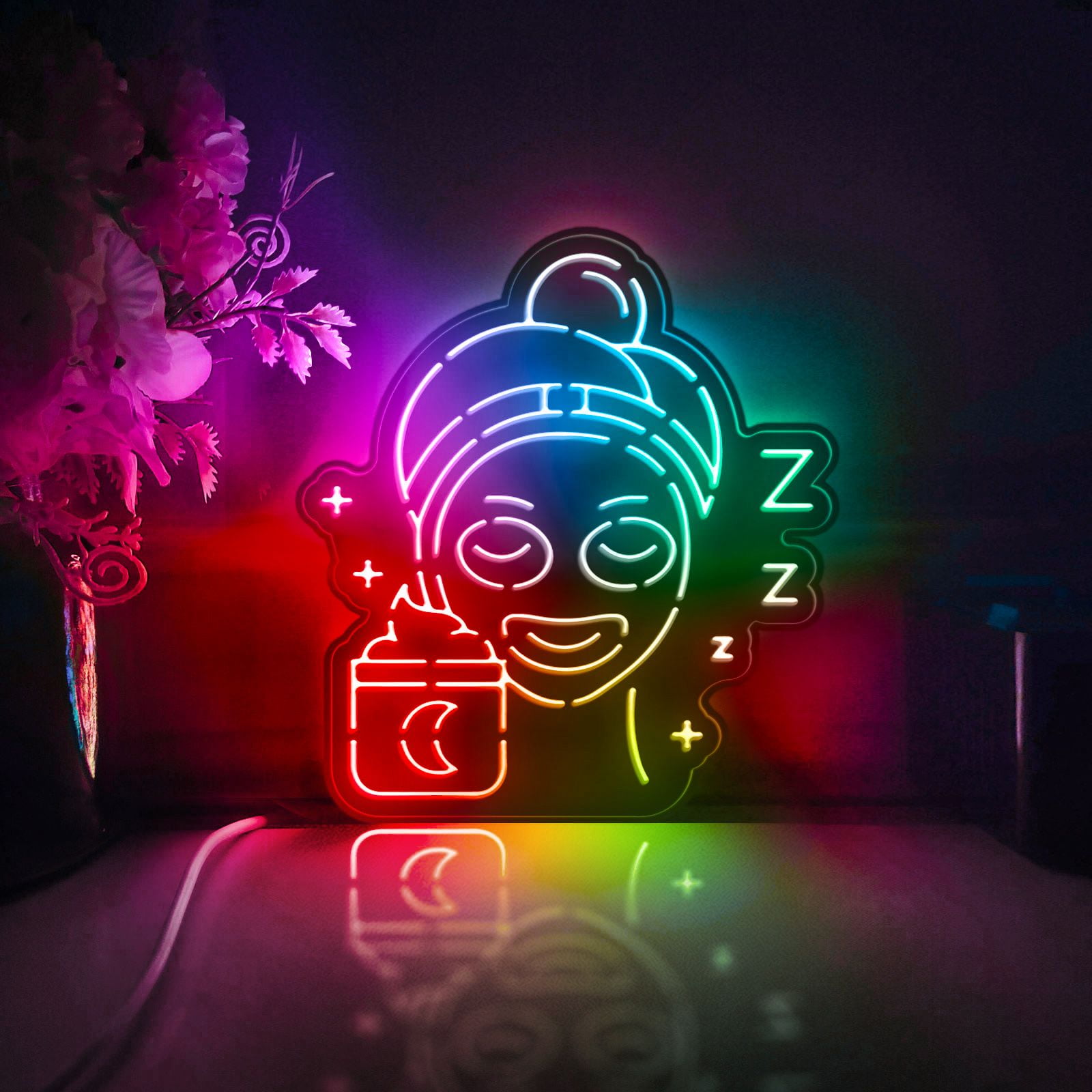 Cream Mask Led Light Box, Dimmable Neon-Like Light Signs USB Power for Wall Decor Bedroom ...