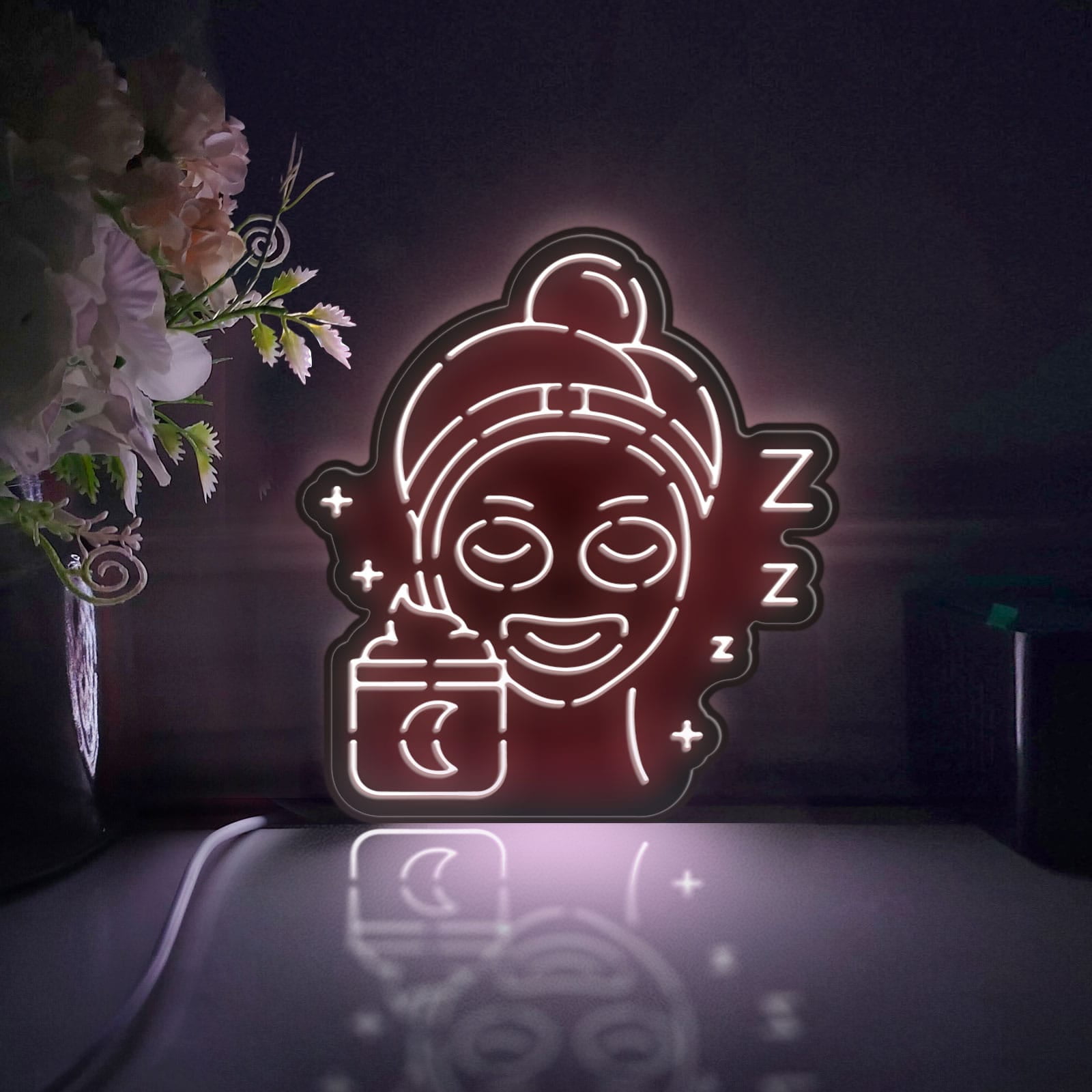 Cream Mask Led Light Box, Dimmable Neon-Like Light Signs USB Power for Wall Decor Bedroom ...