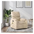 Cream Massage Recliner Chair - Fabric Power Lift Recliner with USB ...