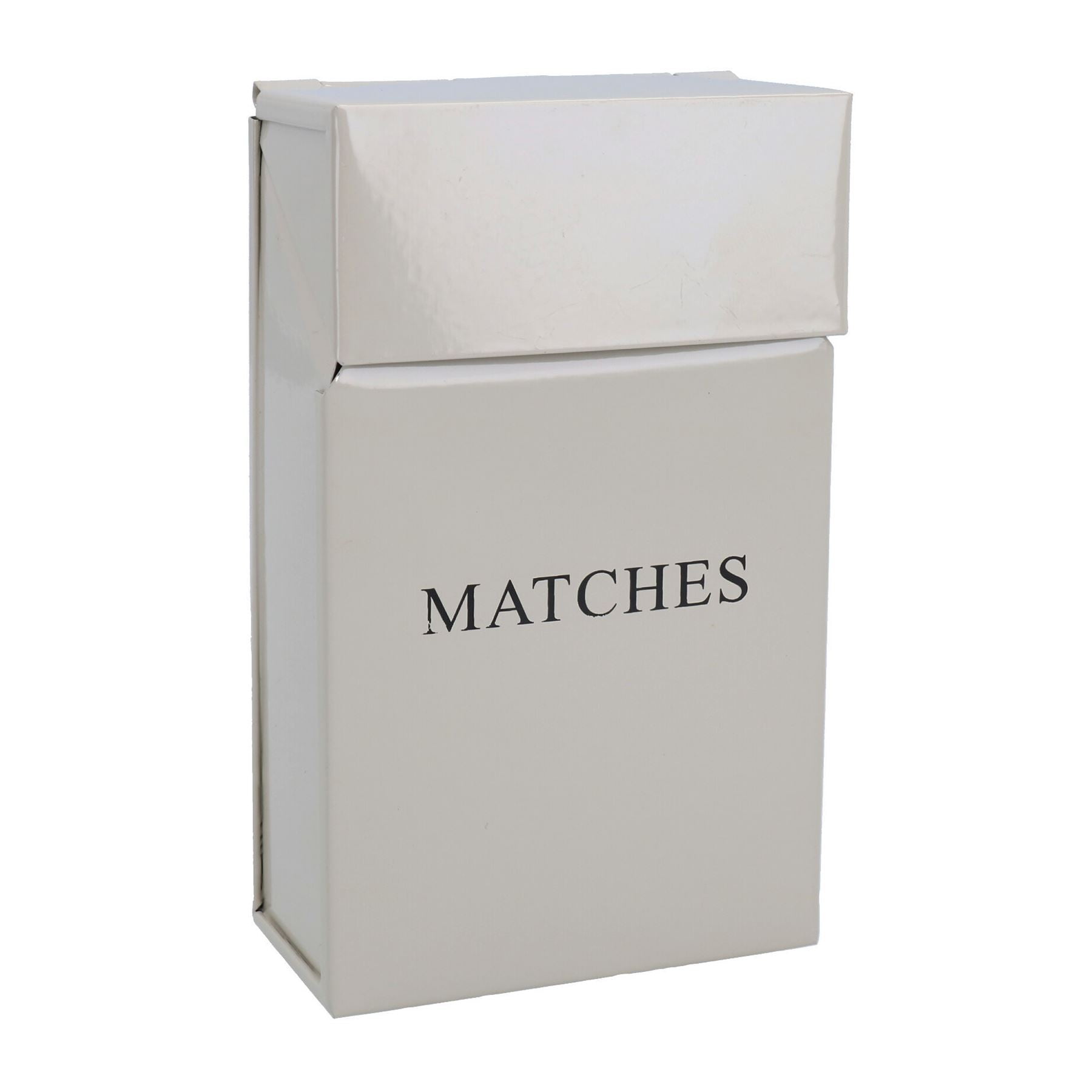 Cream Match Box Holder Long Matches Powder Coated Sheet Metal Fireplace ...