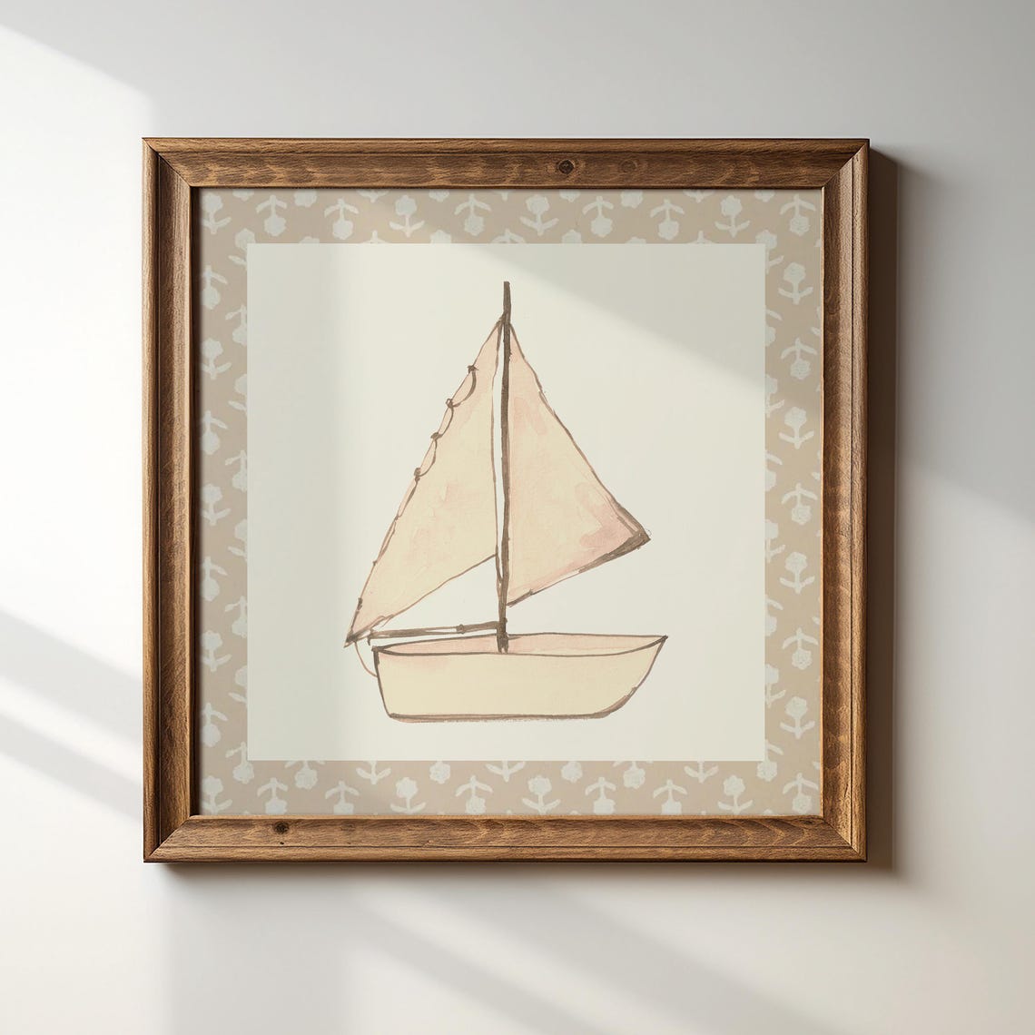Cream Millie Watercolor Sail Boat Print, Instant Trendy Decor, Beach ...
