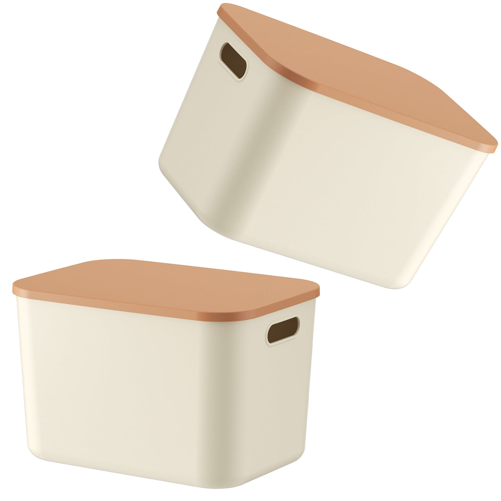 Cream Modular Storage Box With Sealed Lid, Stackable Space-Saving For ...