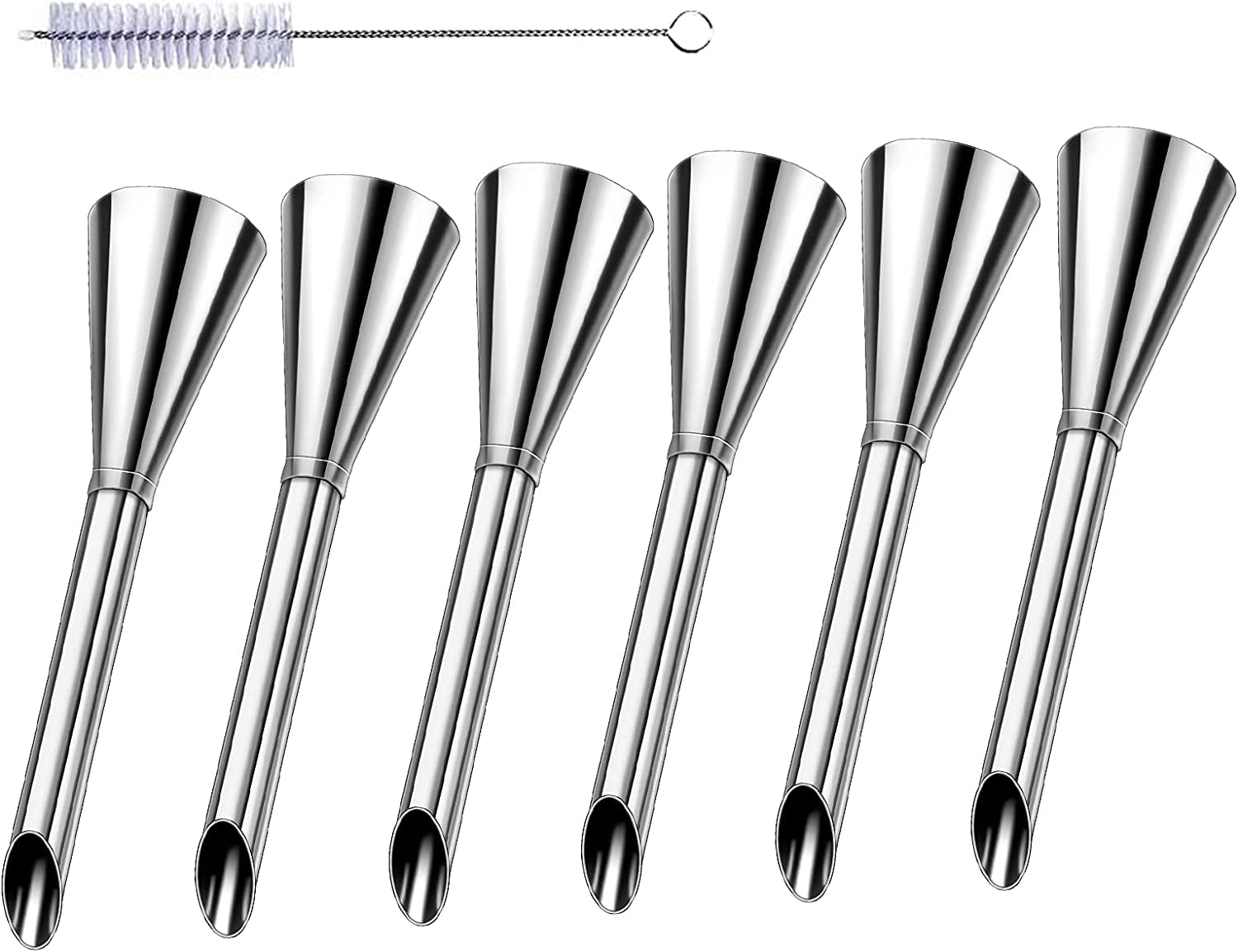 Cream Nozzle Tip, 6 Pack Puff Nozzle Tip Stainless Steel Nozzle Cream ...