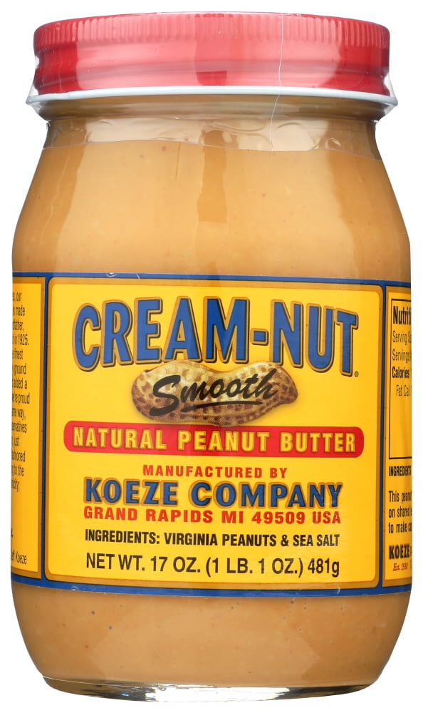 Cream Nut Peanut Butter Smooth Natural, 17 Oz - Walmart.com