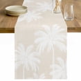 Cream Palm Tree Cotton Linen Rectangle Table Runners 13"x120", Summer ...