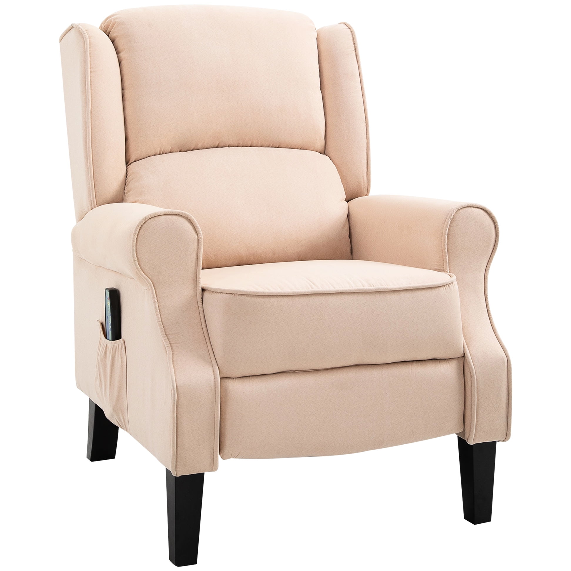 Cream Recliner Chair With Heating & Massage. Stress In Back And Lumbar ...