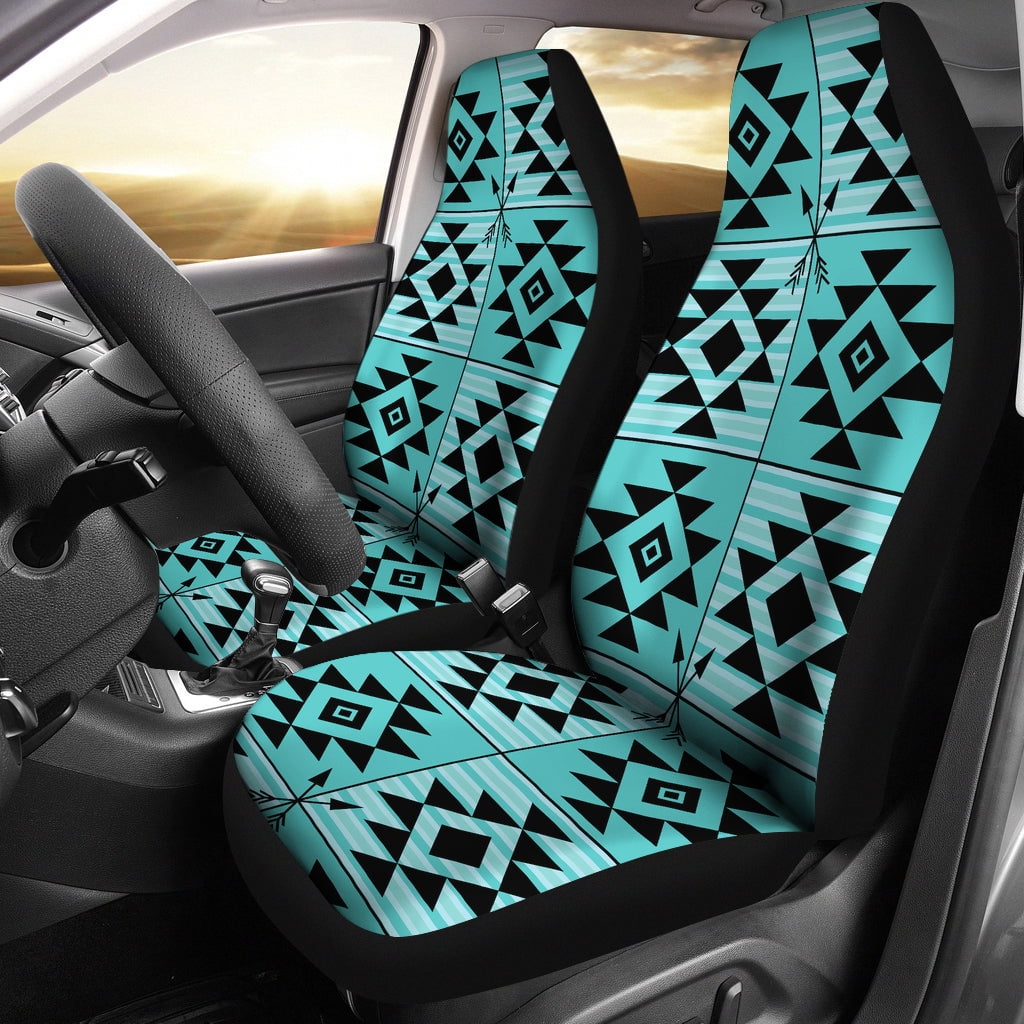 Cream Red Turquoise Tribal Ethnic Pattern Car Seat Covers Front Seats ...