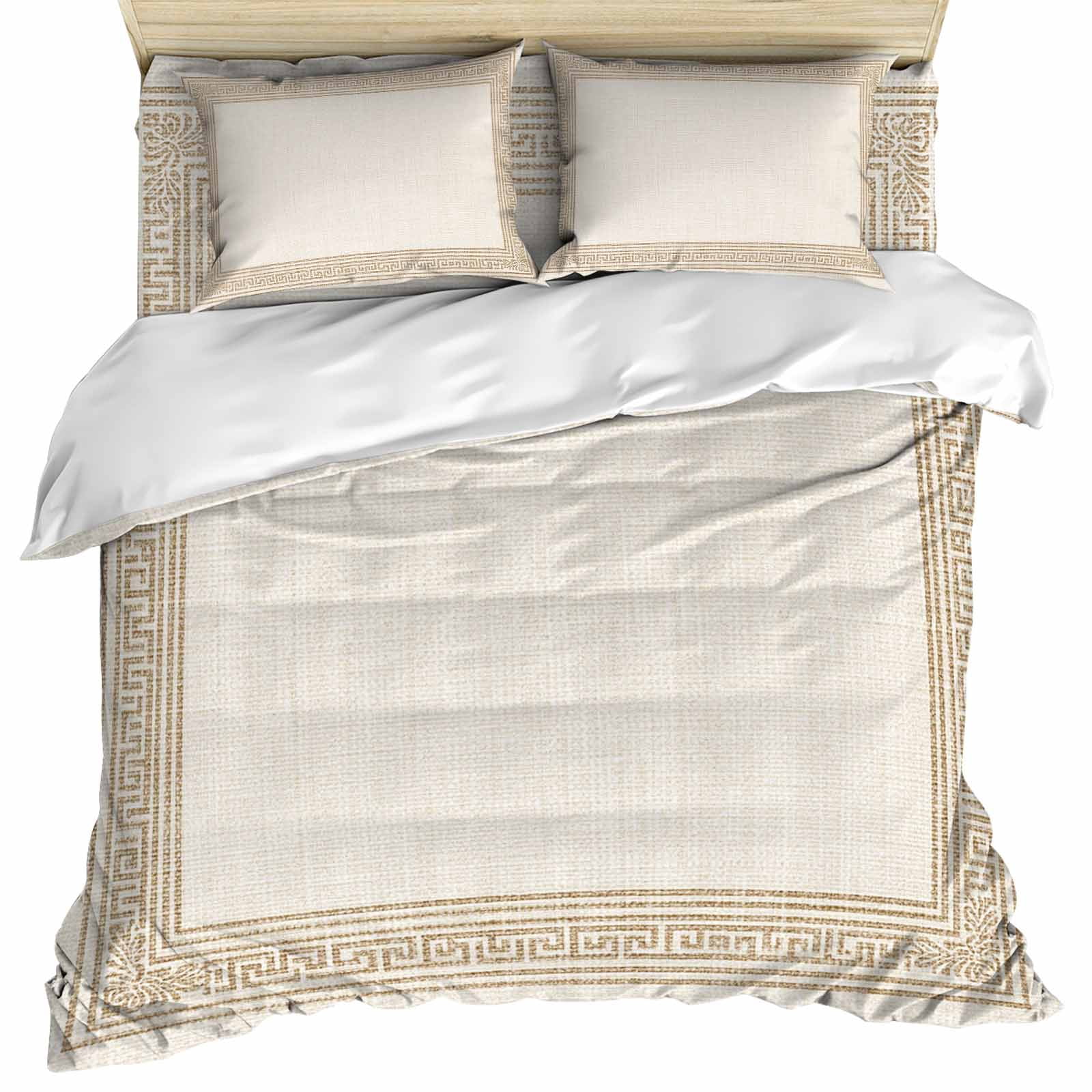 Cream Retro Greek Key Duvet Cover Set,Geometric Greece Ancient ...