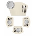 Cream Round Table Placemats Set of 4 Wedge Placemats, Modern Pure Beige ...