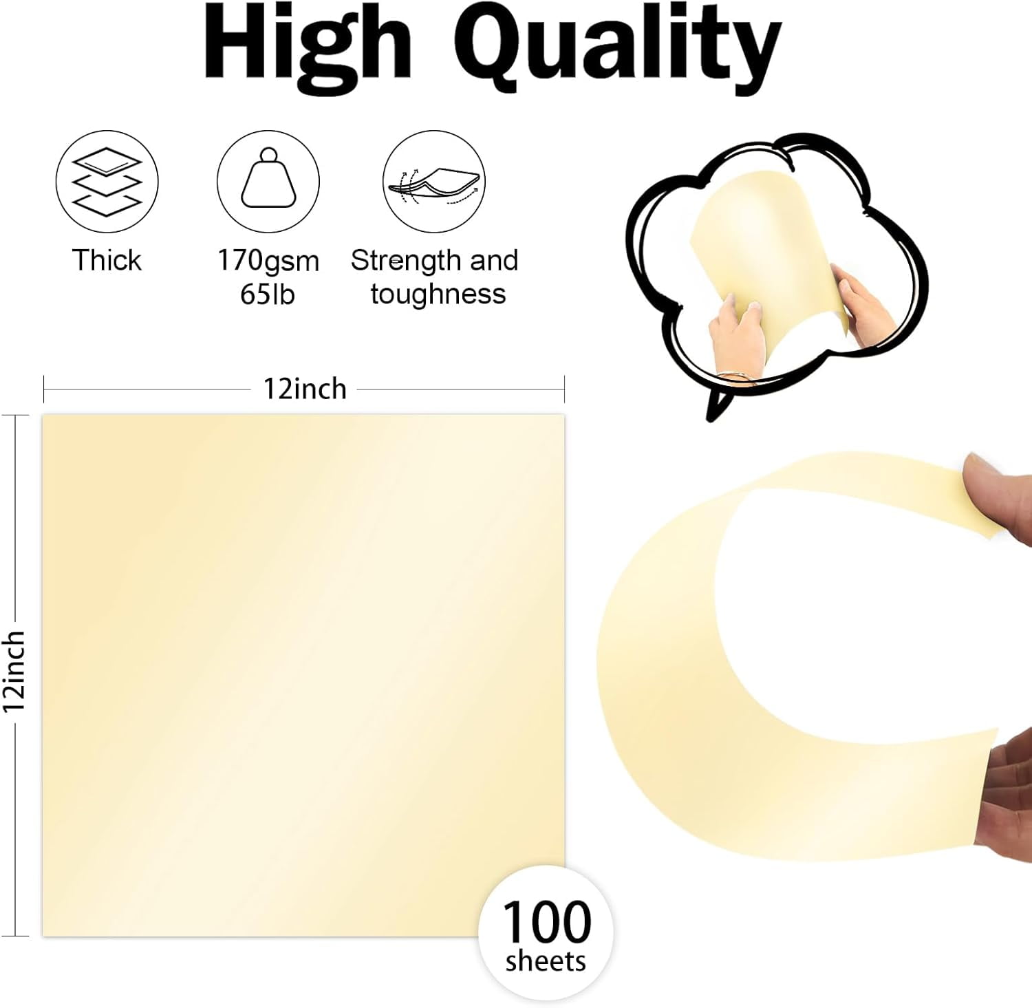 Cream Shimmer Cardstock 12x12, Shimmer Card Stock for Printer Metallic ...