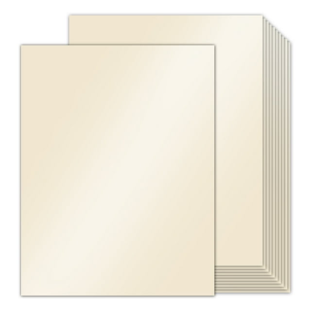 Cream Shimmer Cardstock 8.5 x 11, 24 Sheets Ivory Paper, Goefun Off ...
