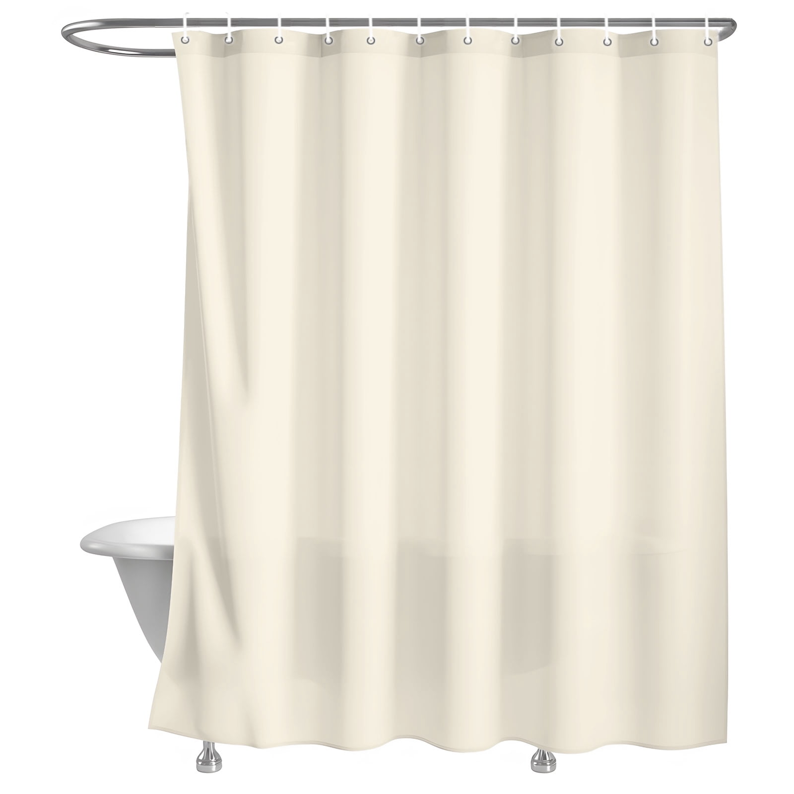 Cream Shower Curtain, Solid Color Lightweight Waterproof Fabric Shower ...