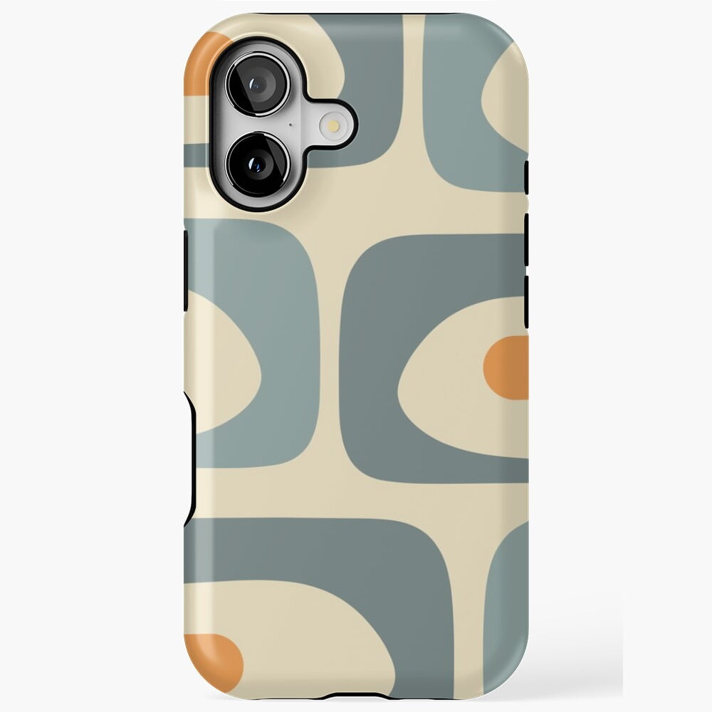 Cream Slate Blue Orange Rust Minimalist Abstract Pattern Phone Case ...