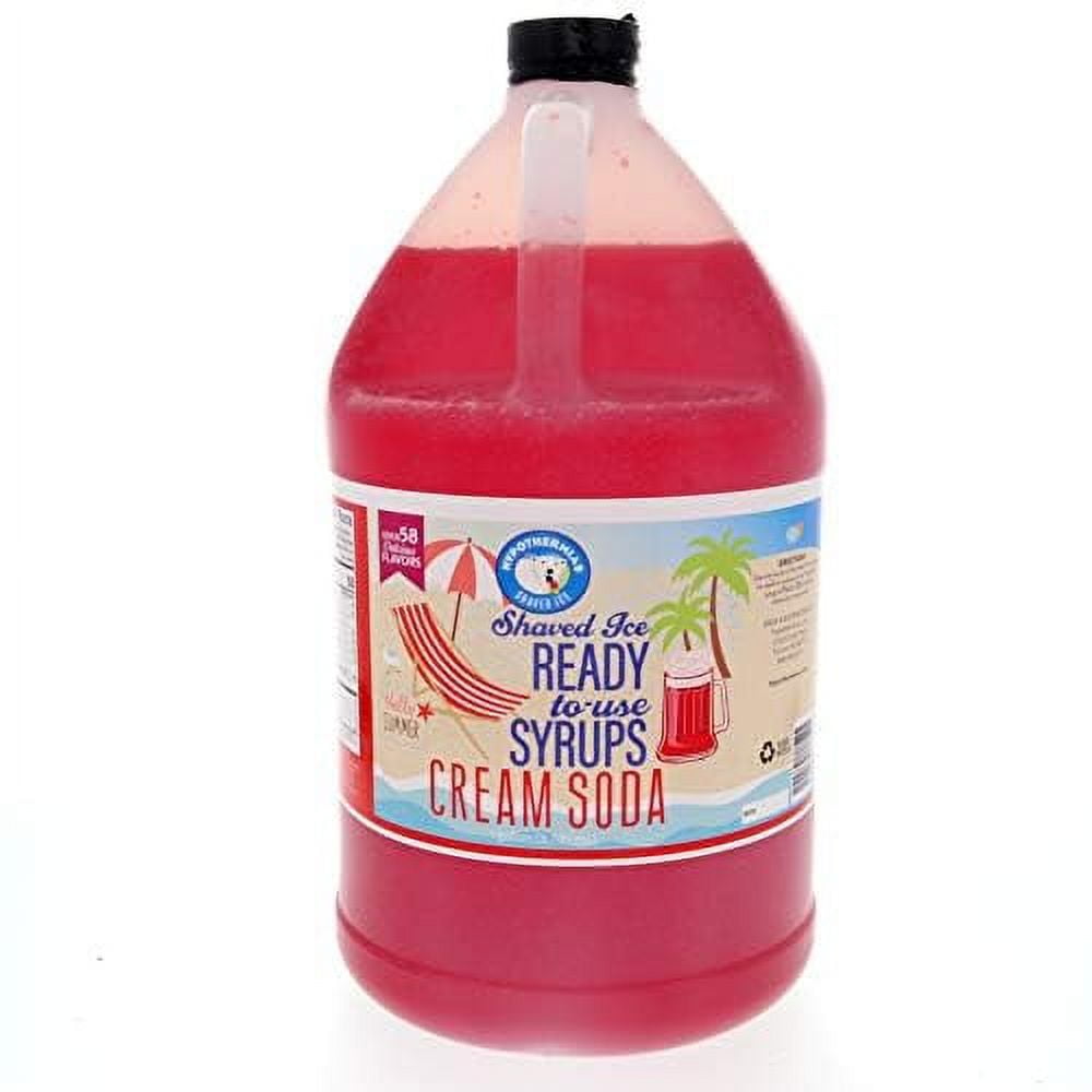 Cream Soda Ready to Use Gallon (128 Fl. Oz) Hawaiian Snow Cone Flavors Syrup - Shaved Ice, 100% ...