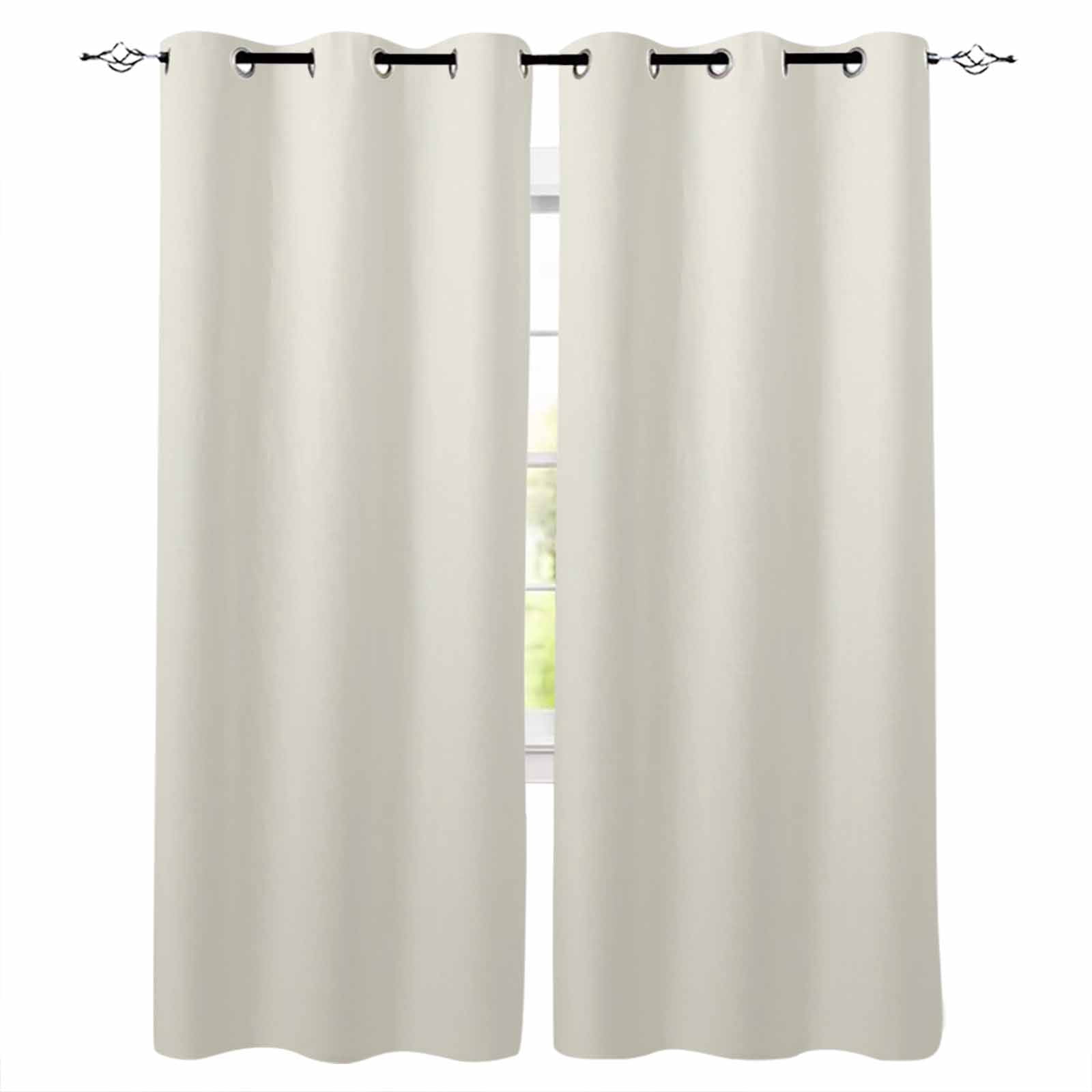 Cream Solid Color Blackout Curtains for Bedroom/Living Room, Aesthetics ...