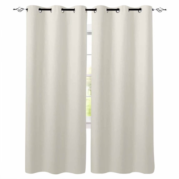 Cream Solid Color Blackout Curtains for Bedroom/Living Room, Aesthetics ...