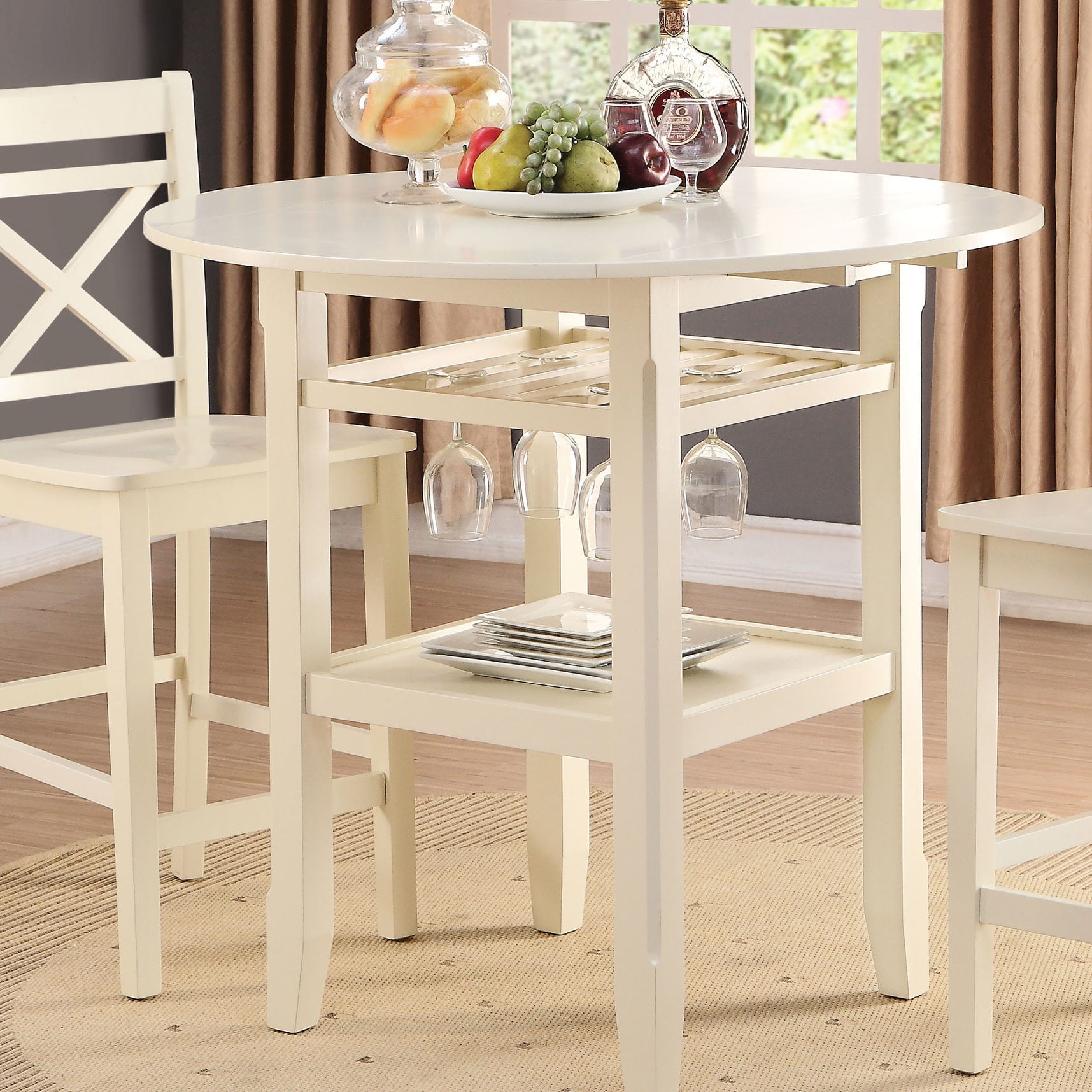 Cream Solid Wood + MDF Table | Adjustable Surface in Dining Scenario ...