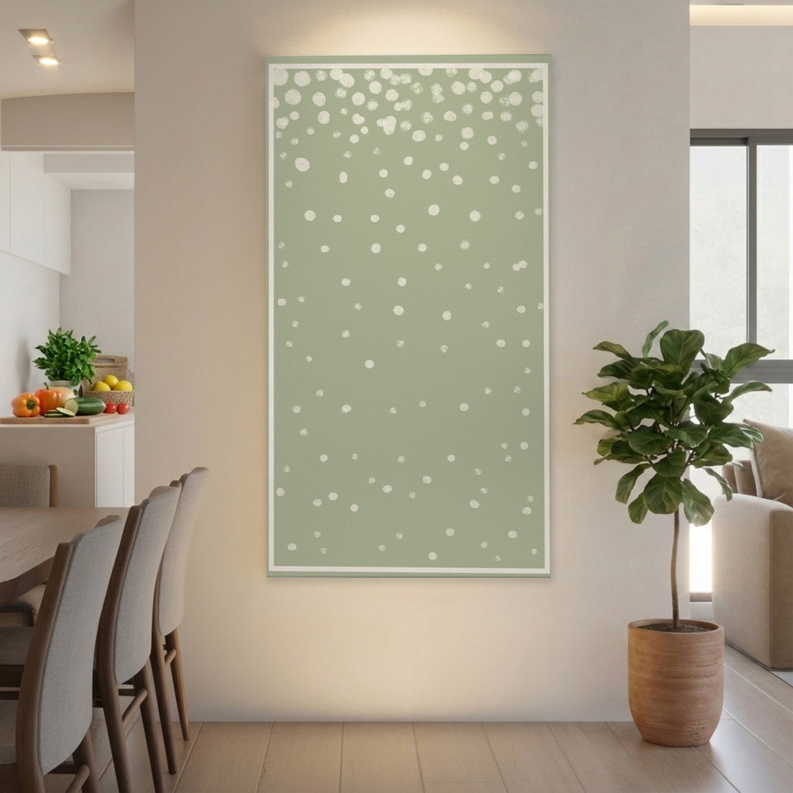 Cream Speckle Canvas Wall Art for Living Room, Luxe Beige Frame Foil ...
