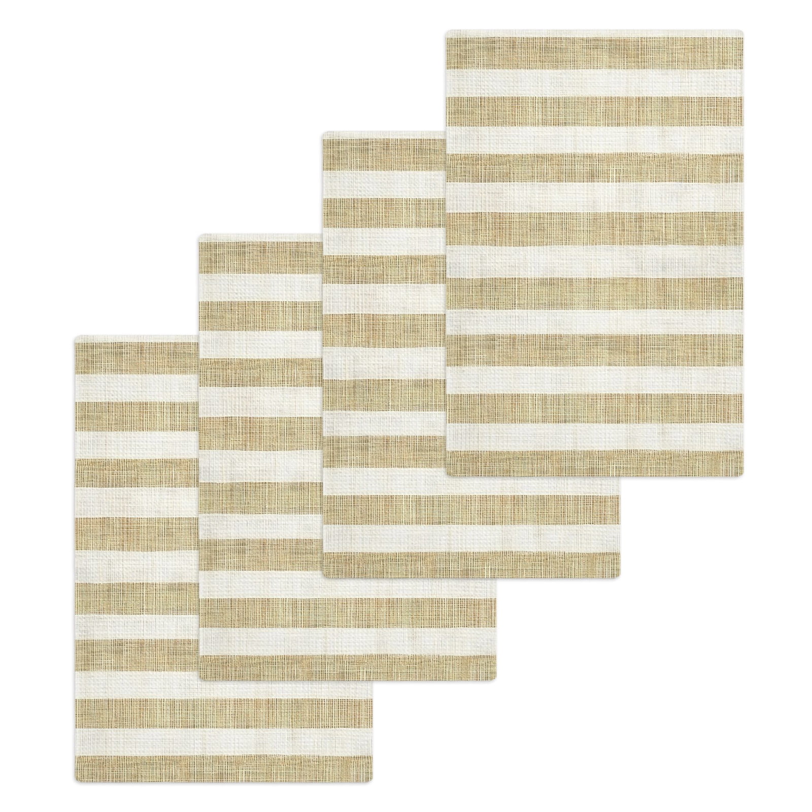 Cream Striped Kitchen Dish Towels for Drying Dishes Set of 4, Farmhouse ...