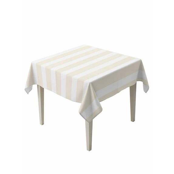 Cream Striped Table Cloth, Modern Farmhouse Cream White Stripes ...