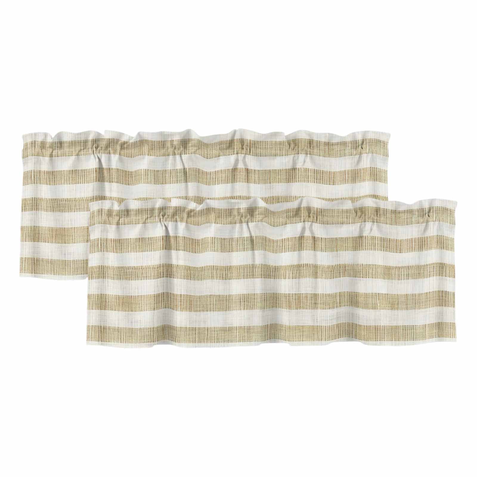 Cream Striped Valances for Windows, Decorative Rod Pocket Window ...