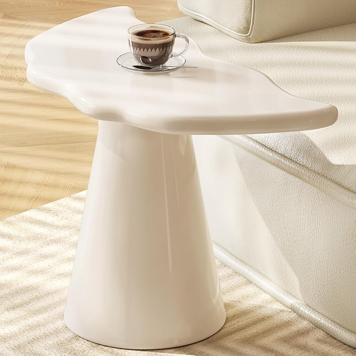Cream Style Side Table,Irregular Side Table,Small Coffee Table with ...