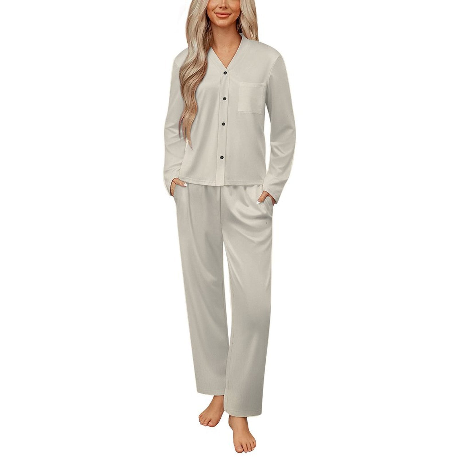 Cream Textured Paper Background Womens Pyjamas Set Button Up Pyjamas ...