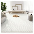 Cream Tone-on-Tone Area Rug 4' x 6' for Living Room, Bedroom - Curves ...