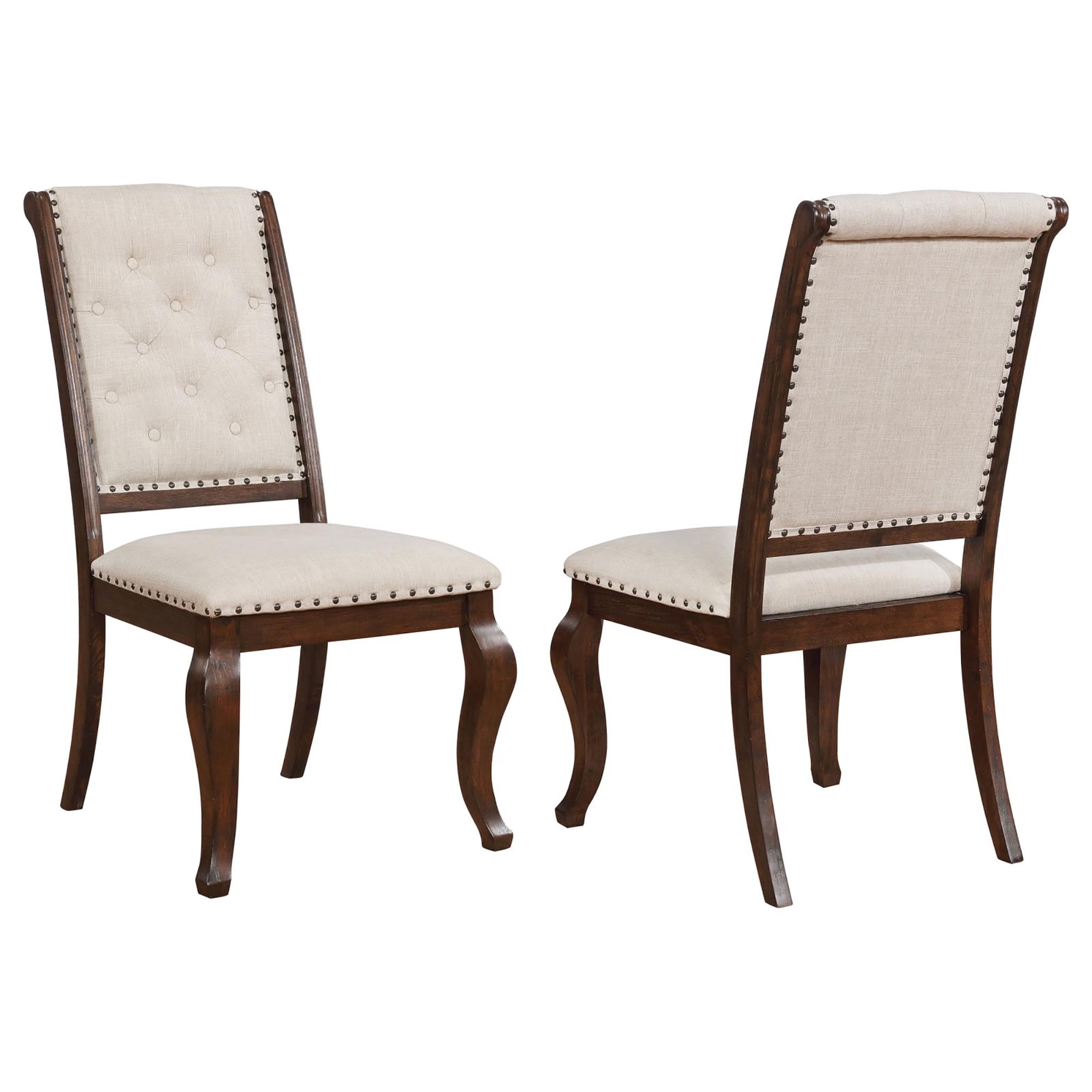 Cream Tufted Dining Chairs (Set of 2) - Antique Java Finish ...