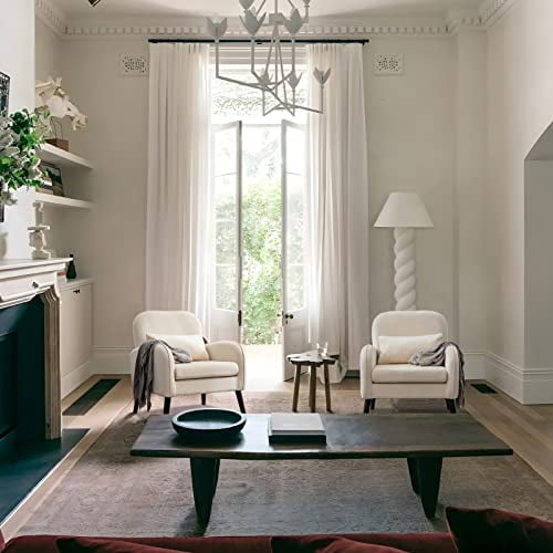 Cream Velvet Accent Chair Living Room Chairs- Modern Upholstered ...