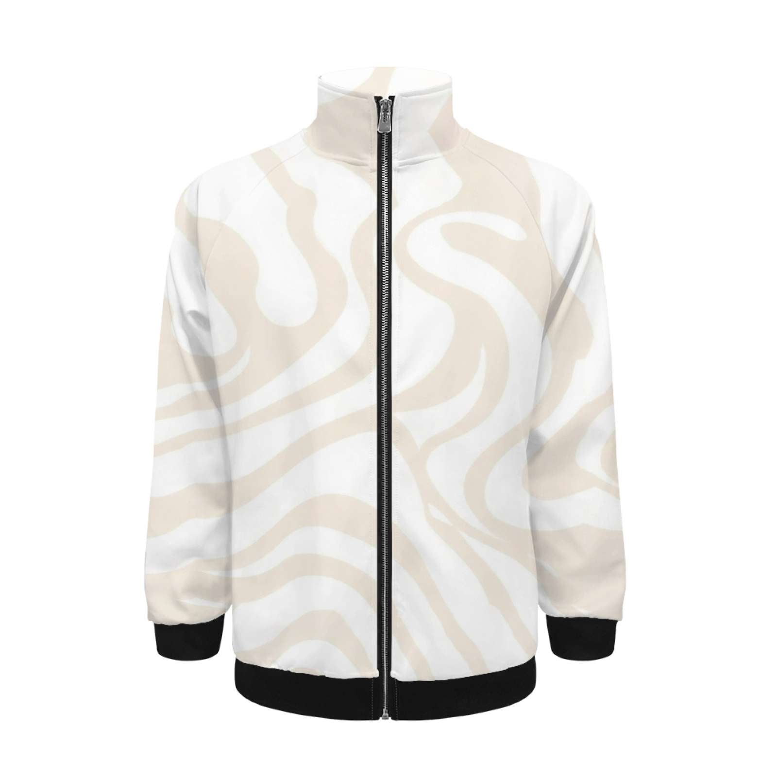 Cream Wavy Abstract Design Art Jacket Men's Street Cool Long Sleeves ...