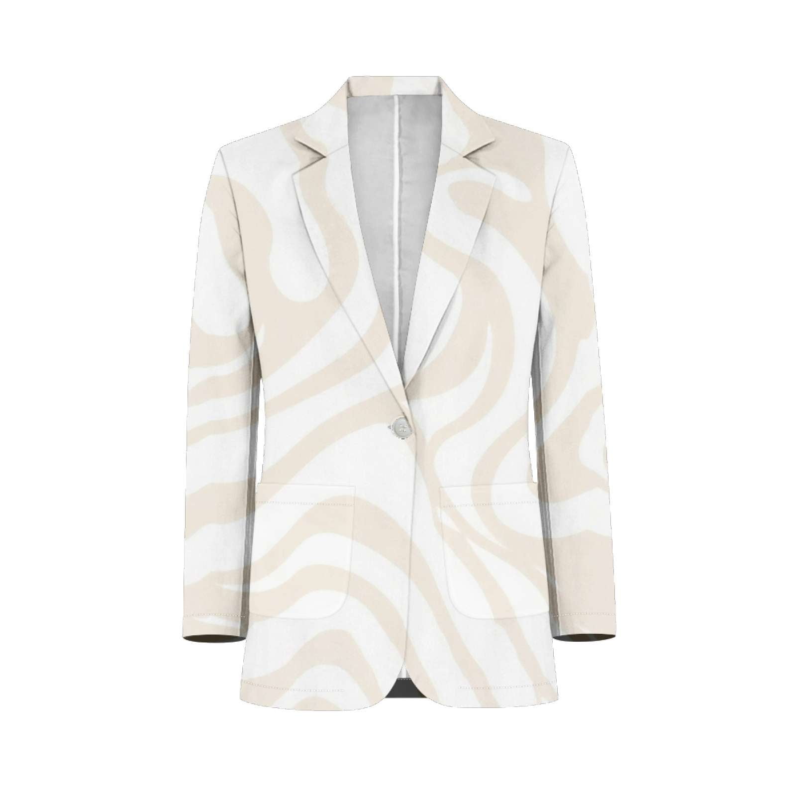 Cream Wavy Abstract Design Art Men Blazers Slim Clothing Summer Jacket ...