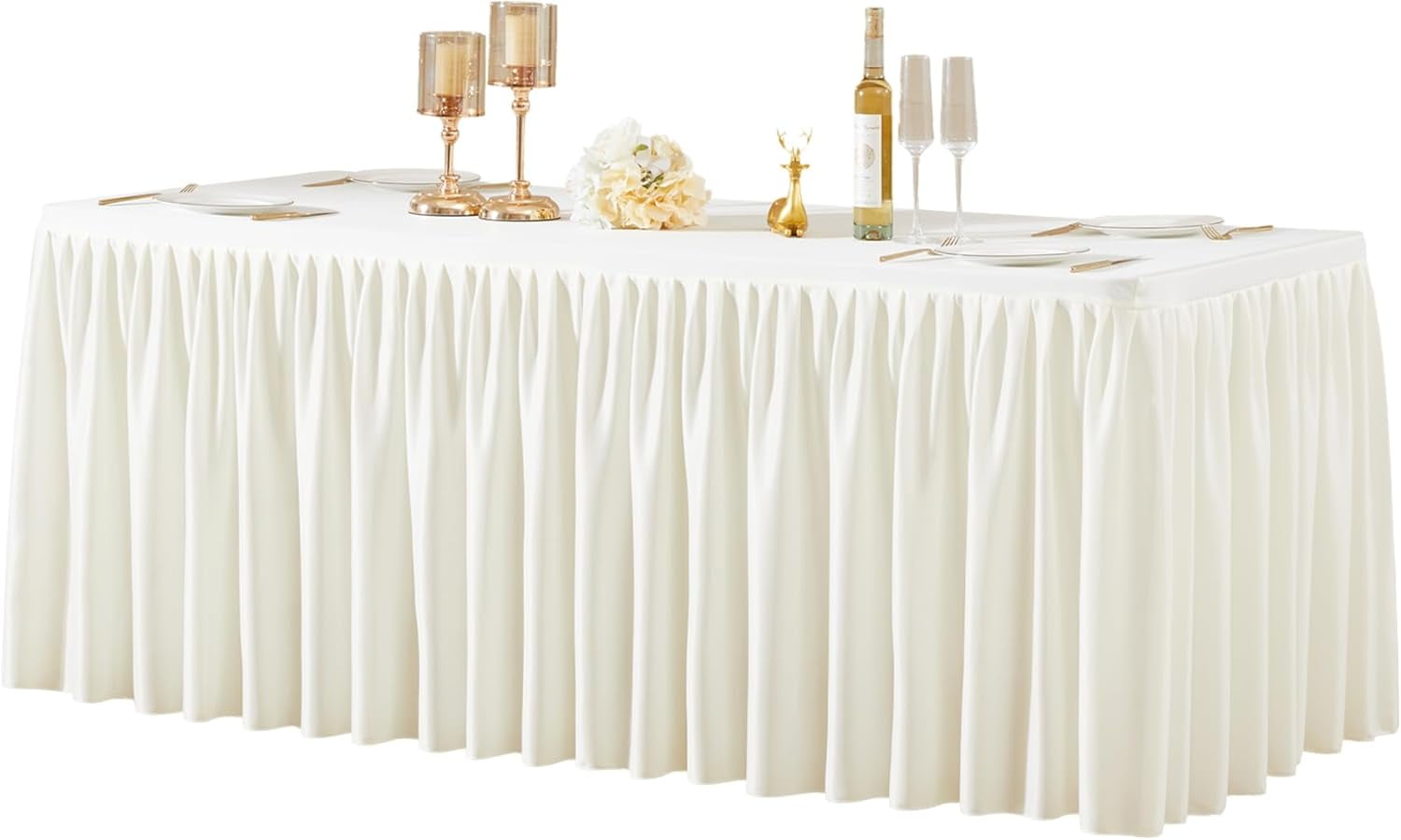Cream White Polyester Table Clothes for 4 Foot Rectangle Tables ...