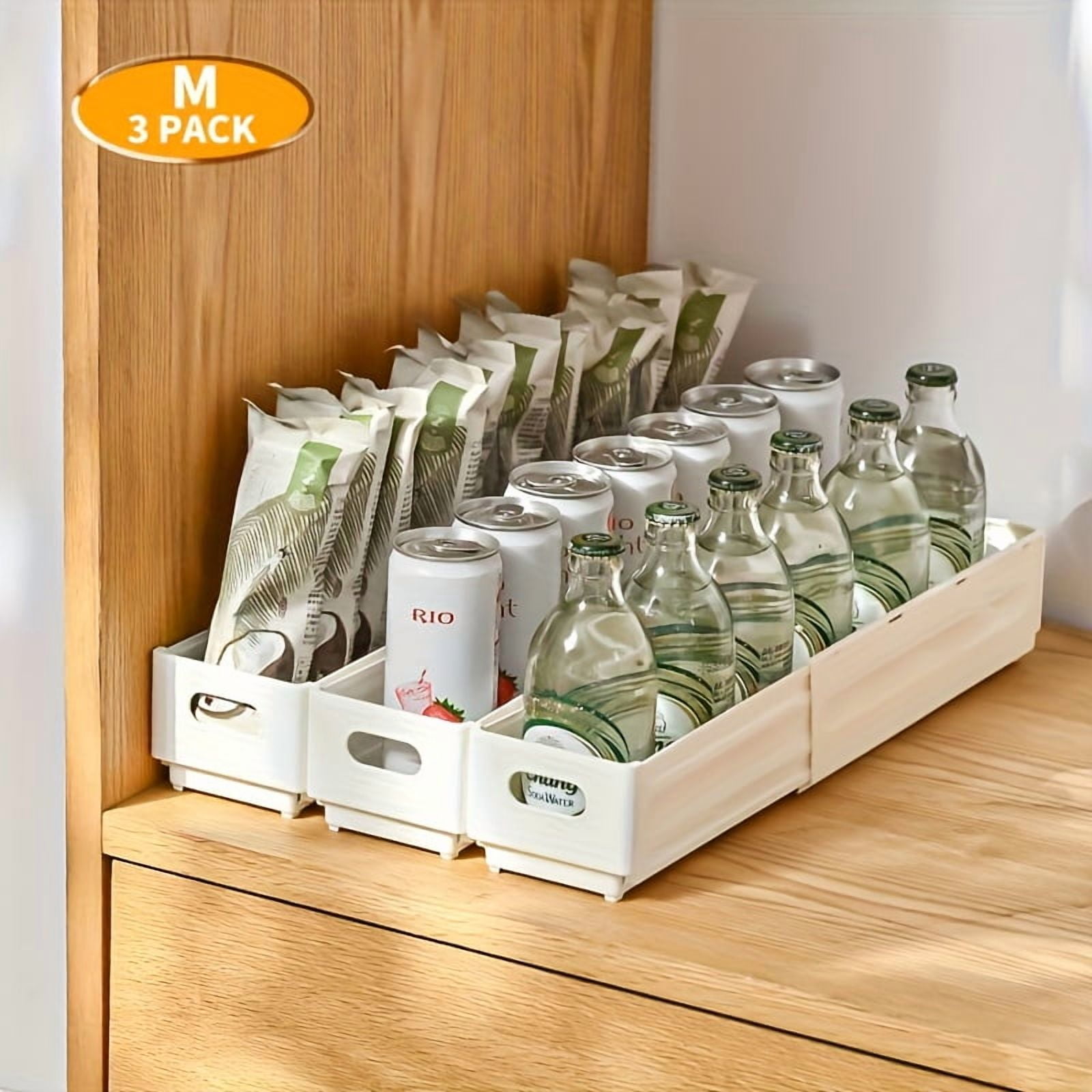 Cream White Retractable Storage Box with Smooth Drawers, Heavy-Duty ...