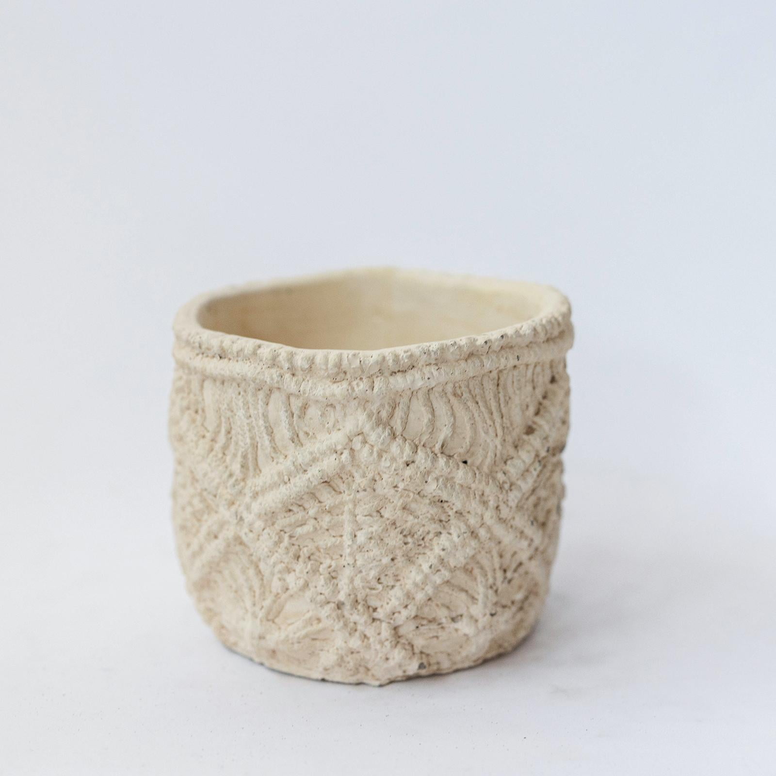 Cream With Rough Textured Diamond Pattern Planter - Walmart.com