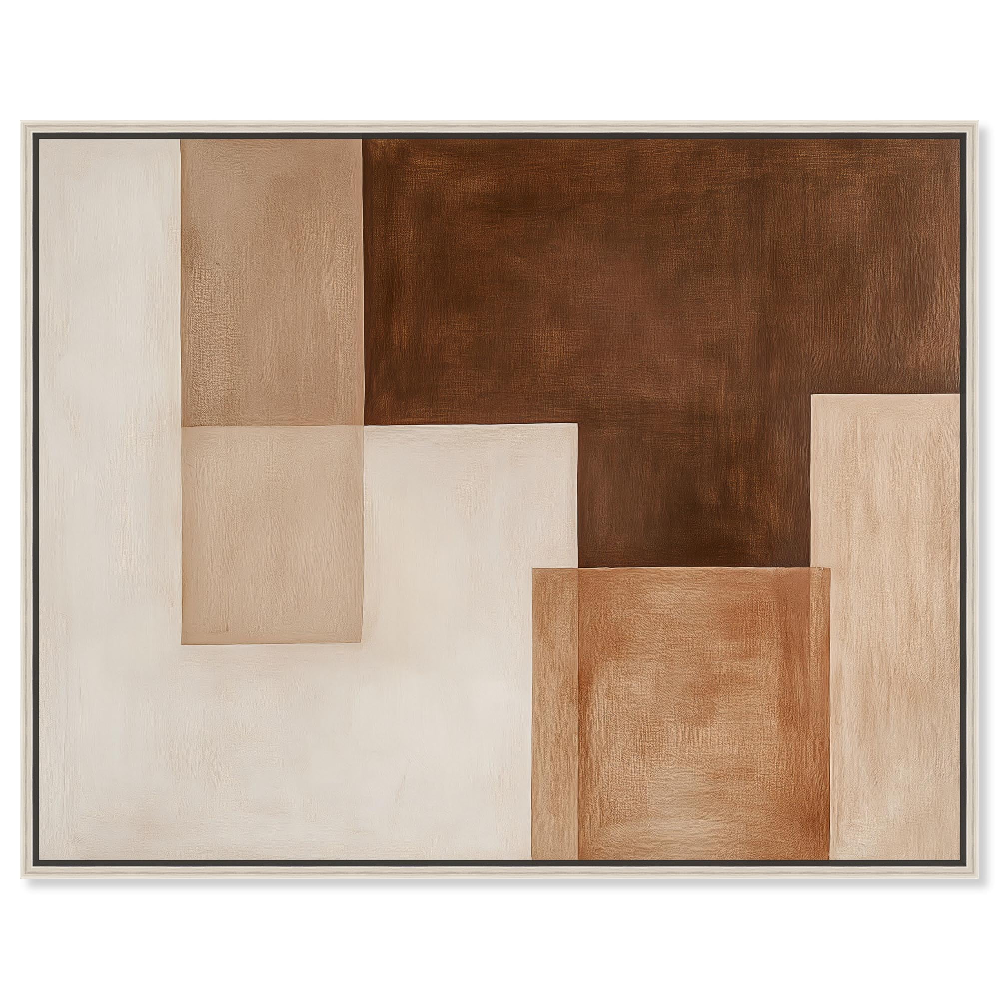 Cream and Brown Panels II Canvas Modern Boho Abstract by Art Remedy ...
