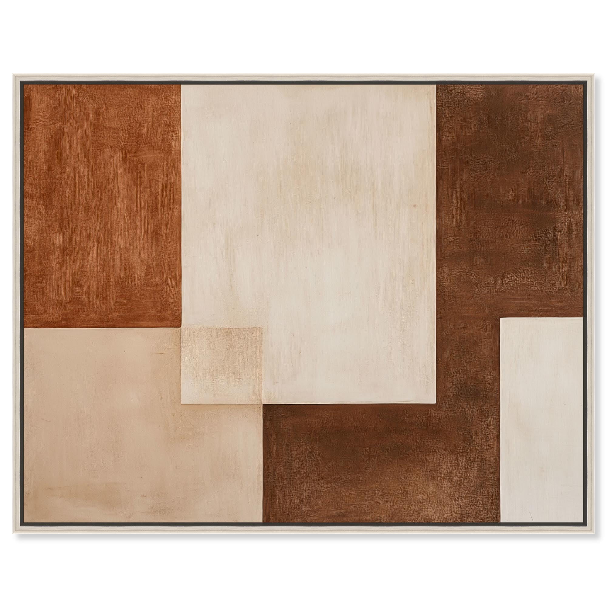 Cream and Brown Panels IV Canvas Modern Boho Abstract by Art Remedy ...