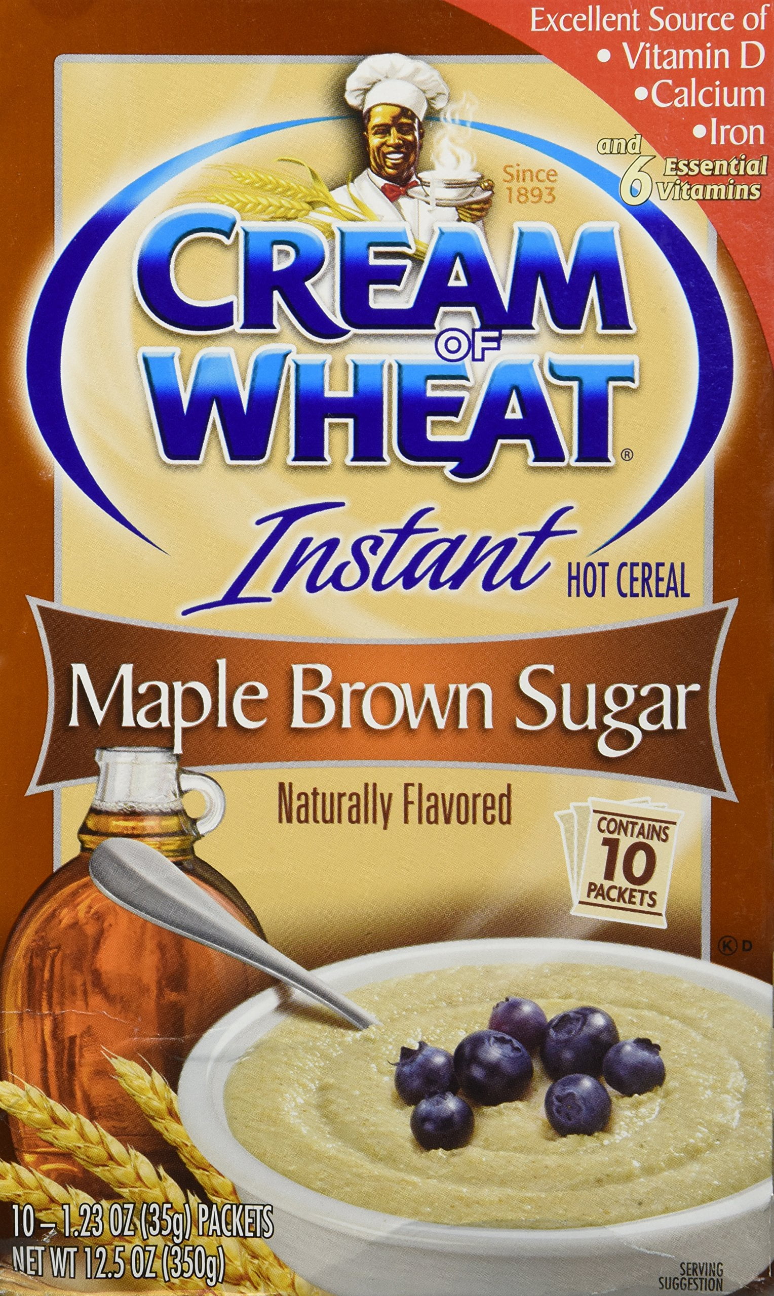 Cream of Wheat Instant Hot Cereal, Maple Brown Sugar, 12.3 oz, Kosher ...