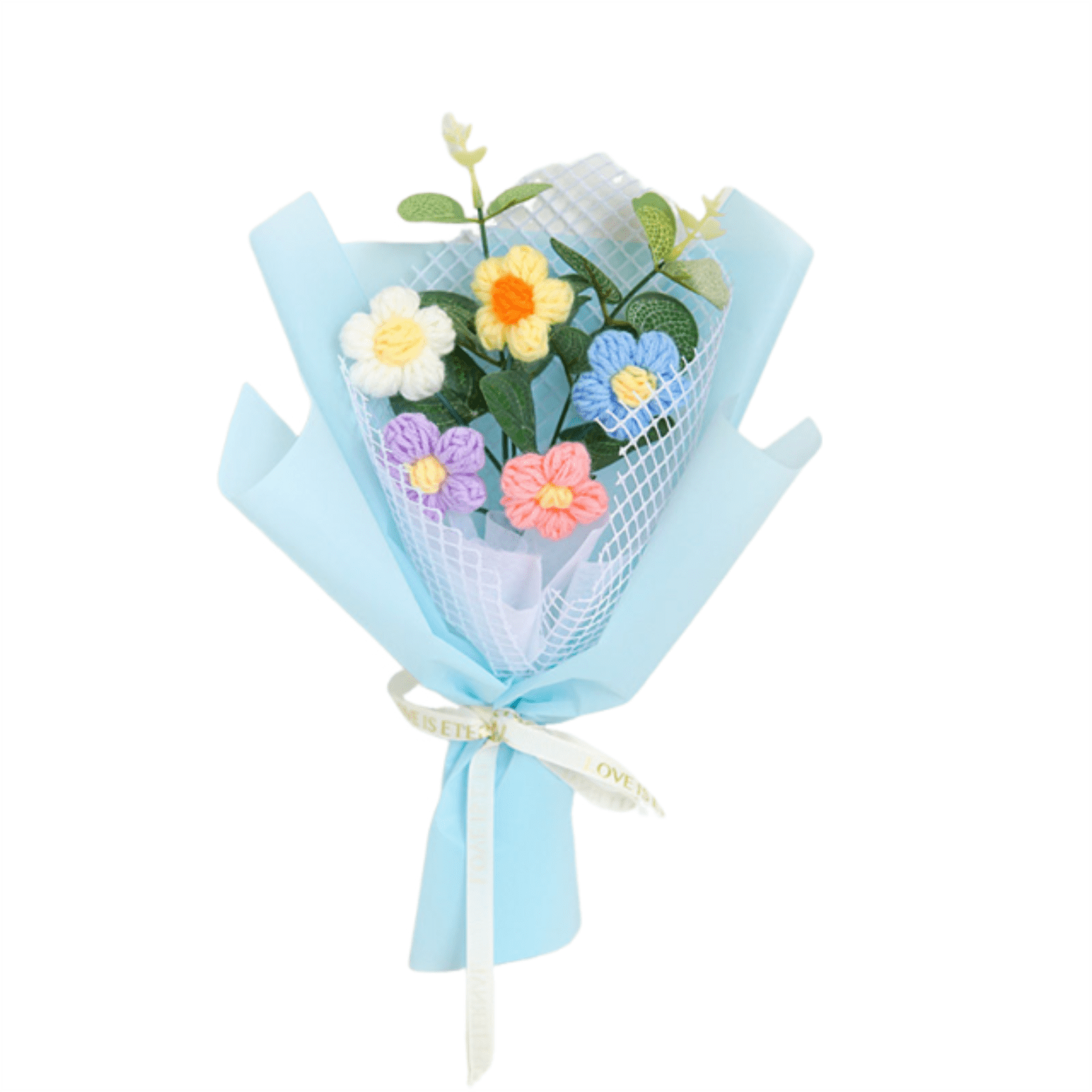 Cream puff flowers Crochet Flowers Bouquet Sunflower Rose : Handmade ...