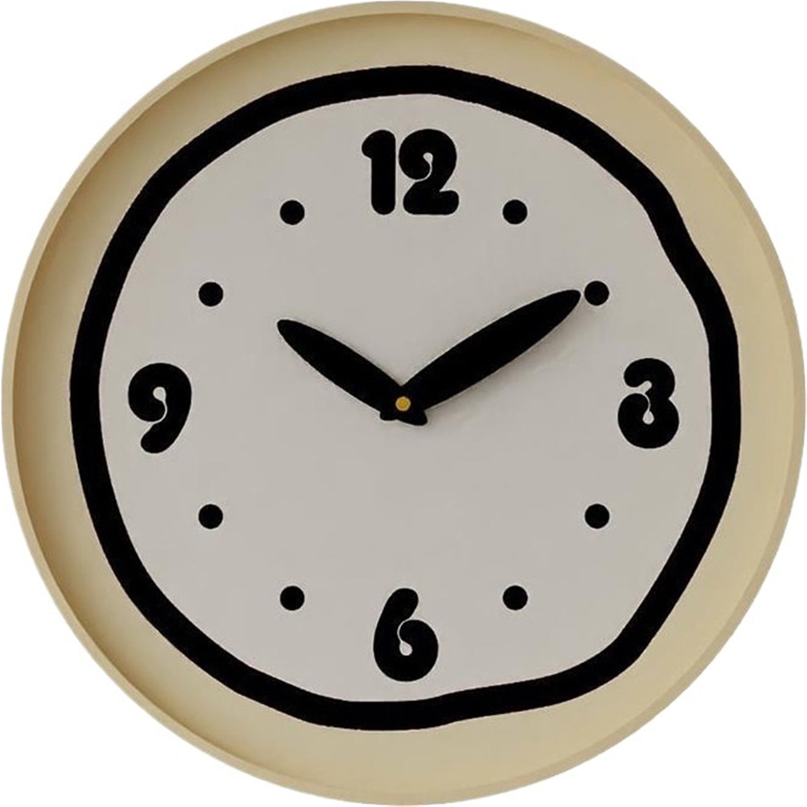 Cream style graffiti shaped silent wall clock battery powered Easy to ...