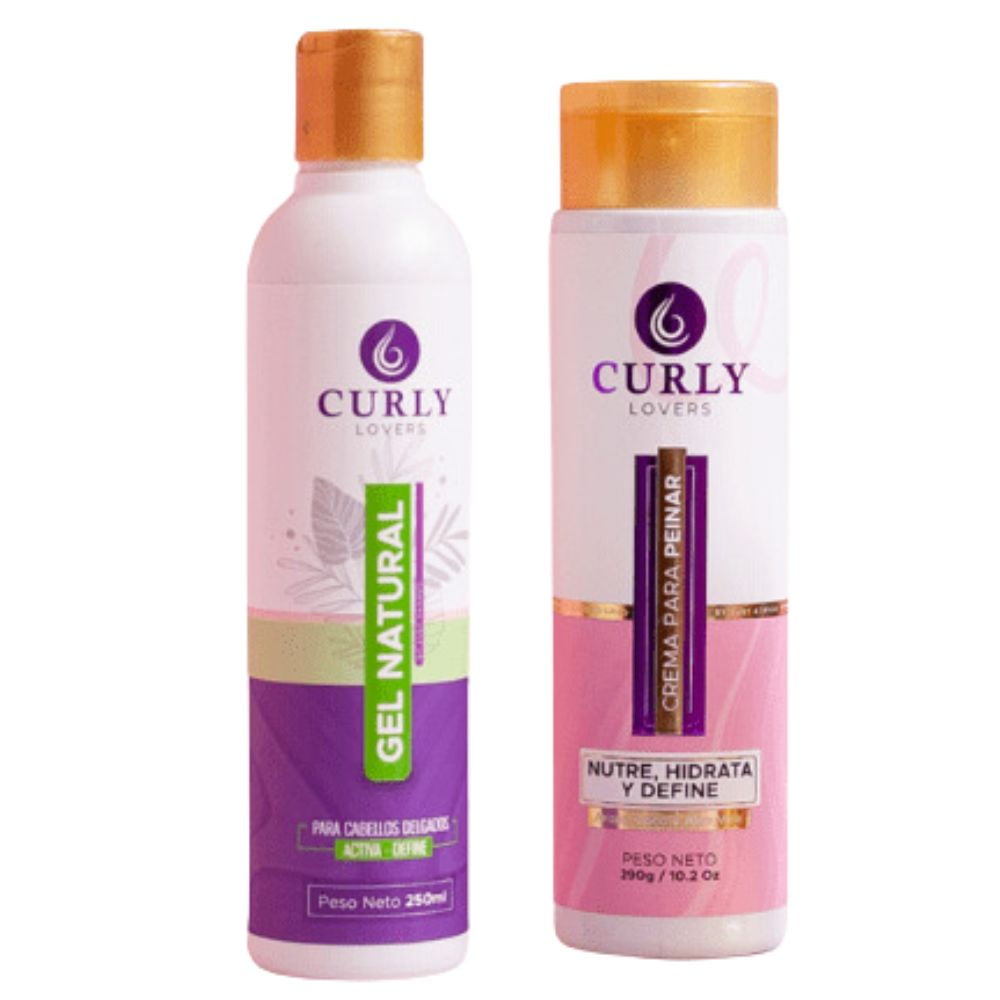 Creama para peinar y Gel natural (2 Pack) Curly Lovers para cabello ...