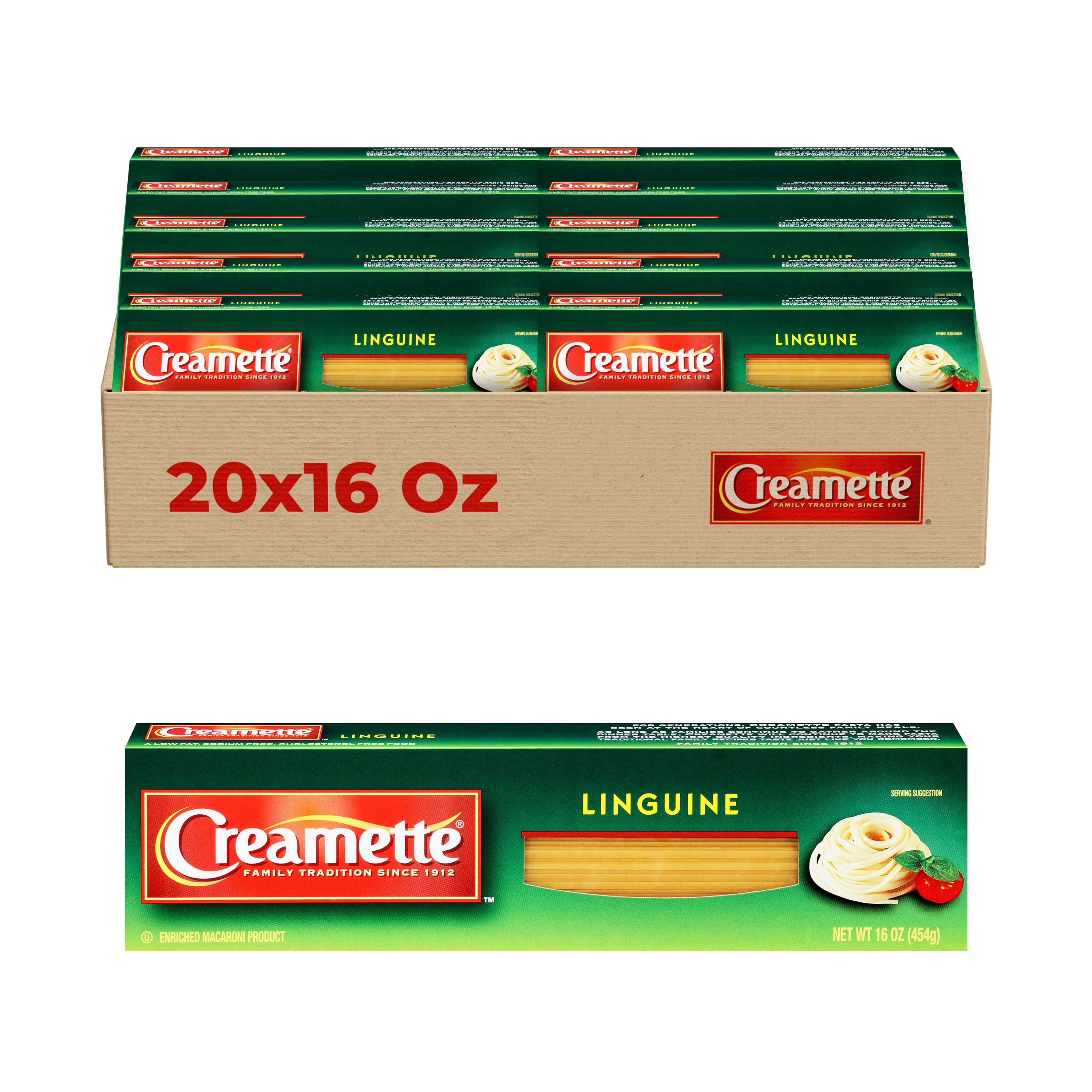 Creamette Linguine Pasta, 20-Pack (16 oz Each) – Classic Flat Pasta for ...