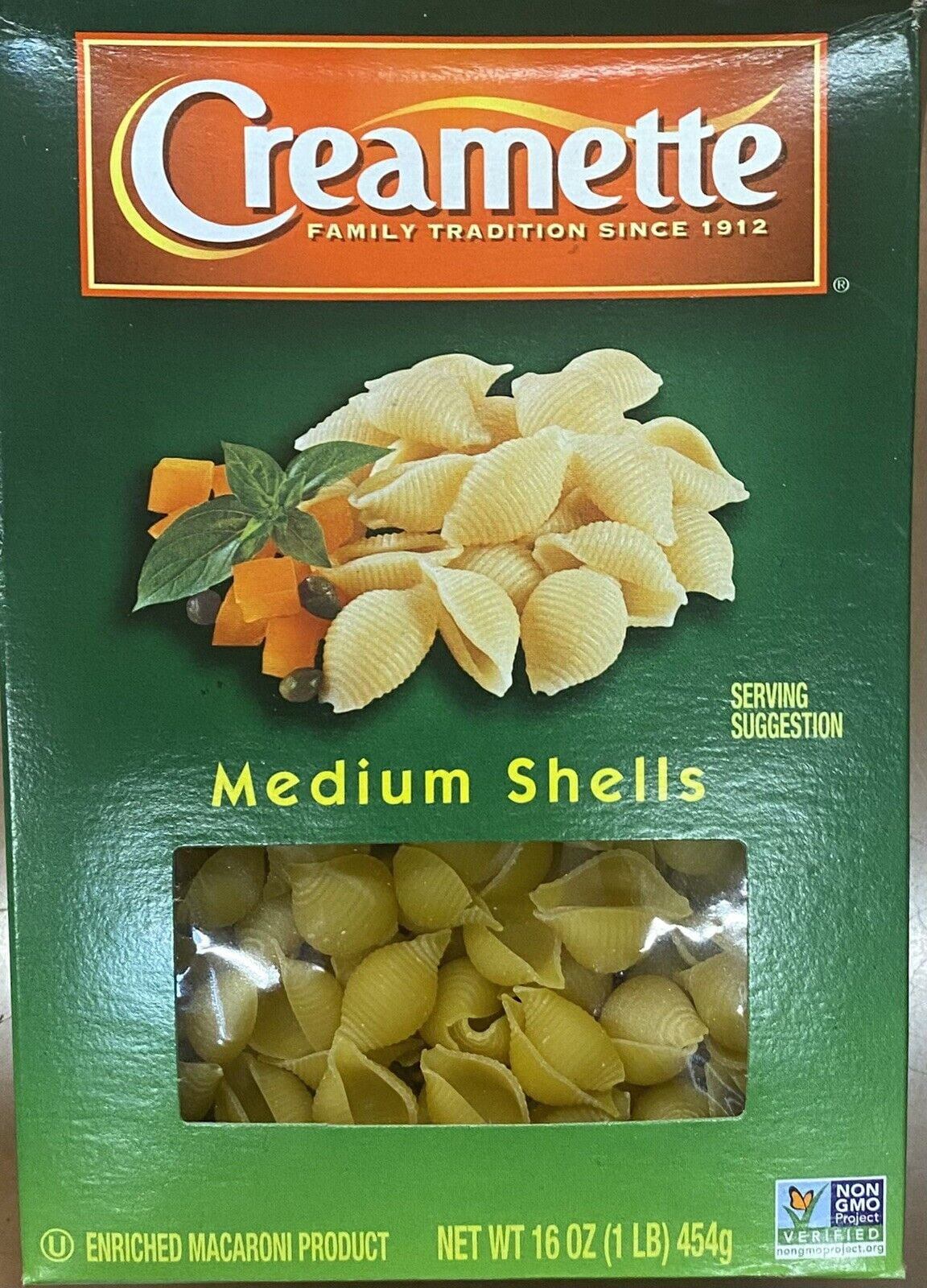Creamette Pasta MEDIUM SHELLS Noodles NON GMO 16 oz Box - Walmart.com