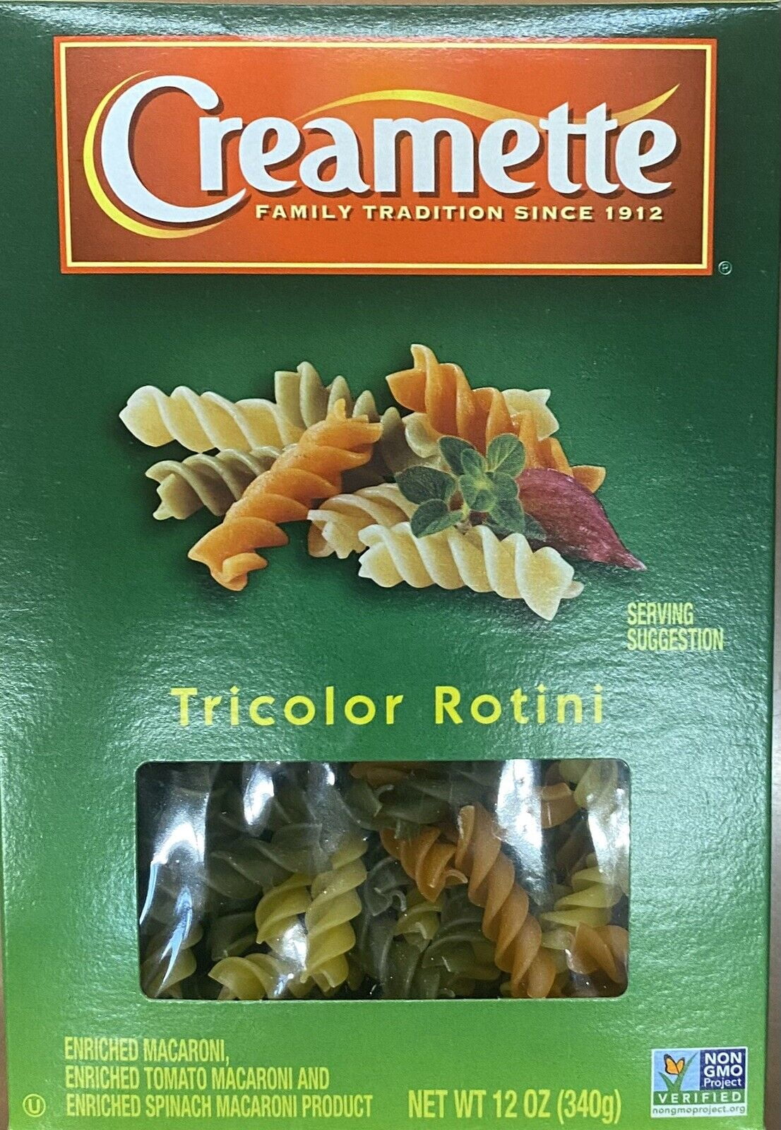 Creamette Pasta TRICOLOR ROTINI Noodles NON GMO 12 oz Box - Walmart.com