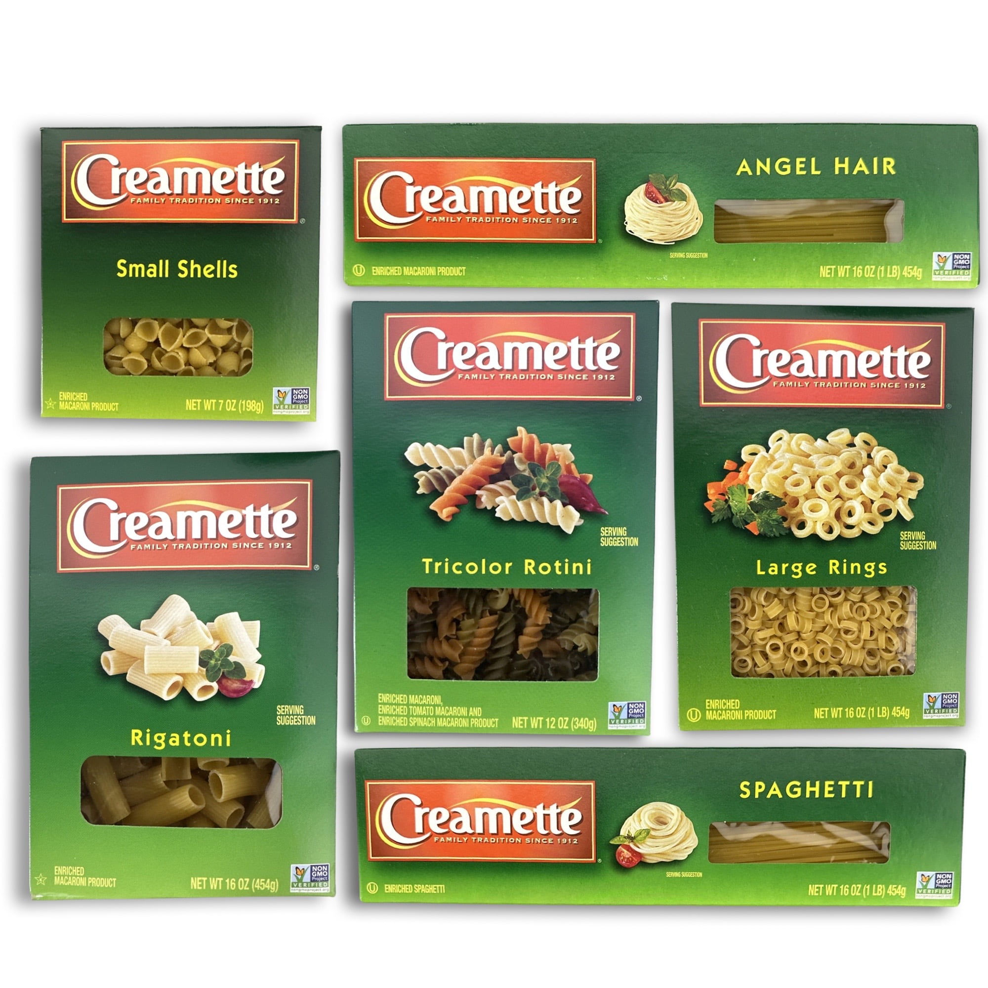Creamette Pasta Variety Pack Includes Spaghetti, Angel Hair, Large ...