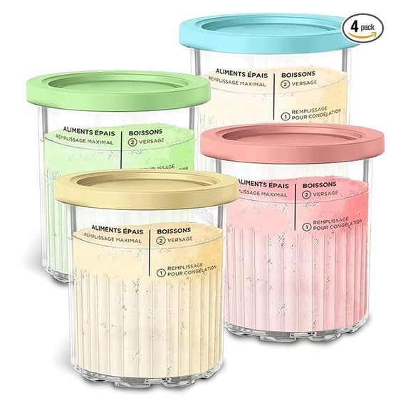 Creami Deluxe Pint Containers 24oz - 4 Pack | NC500 & NC501 Series ...