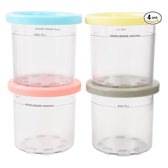 Creami Pint Containers 4 Pack - Replacement Pints with Lids for ...