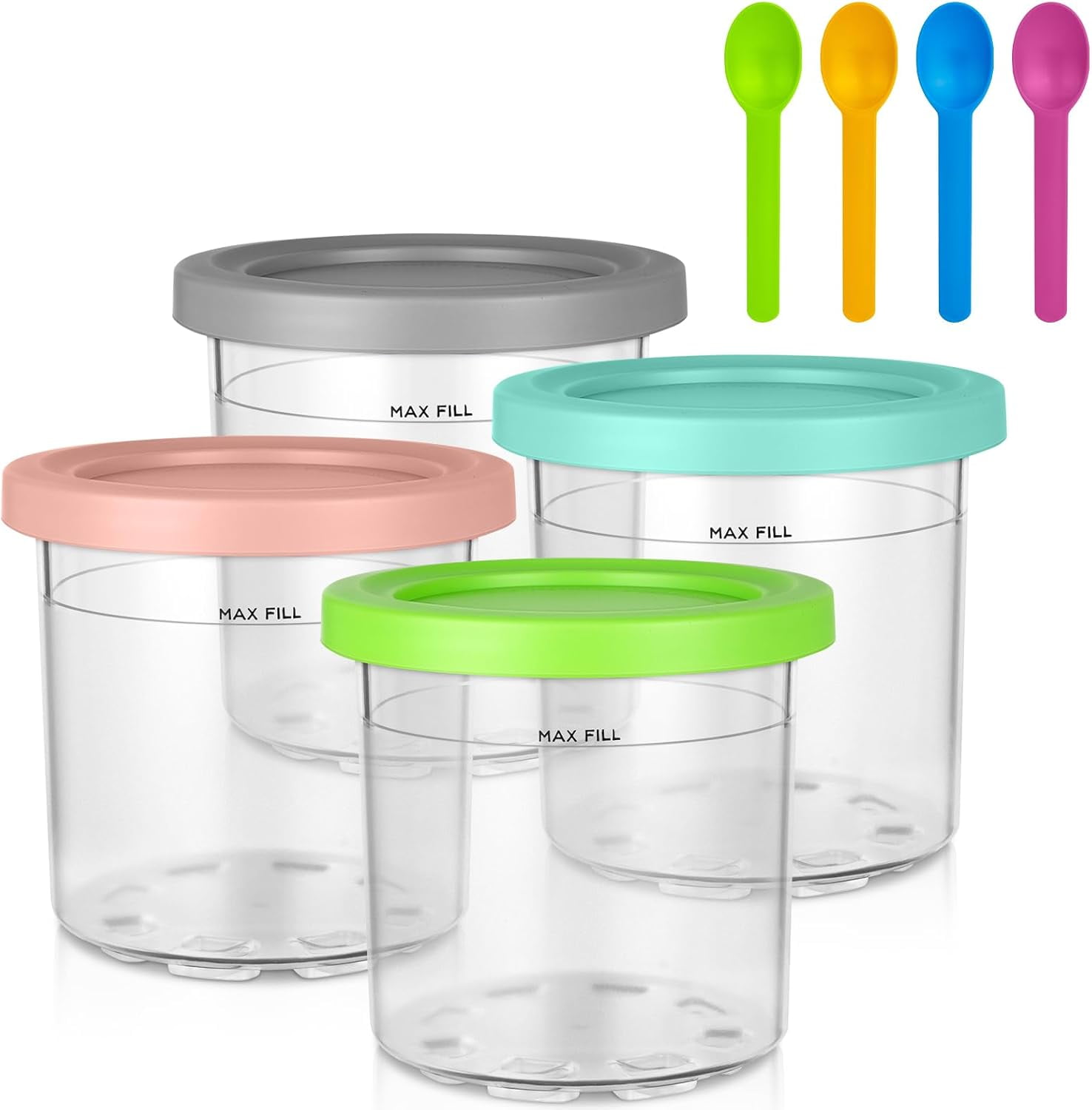 Creami Pint Containers for Ninja Creami Pints and Lids - 4 Pack Ninja ...