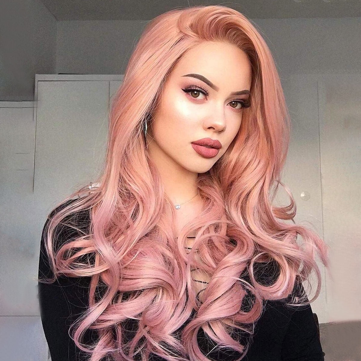 Creamily 13*3 Pink Wigs Glueless HD Lace Front Wigs And Go Lace Front ...