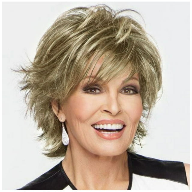 Creamily Blonde Wig for Women Synthetic Blonde Short Wig with Bangs ...